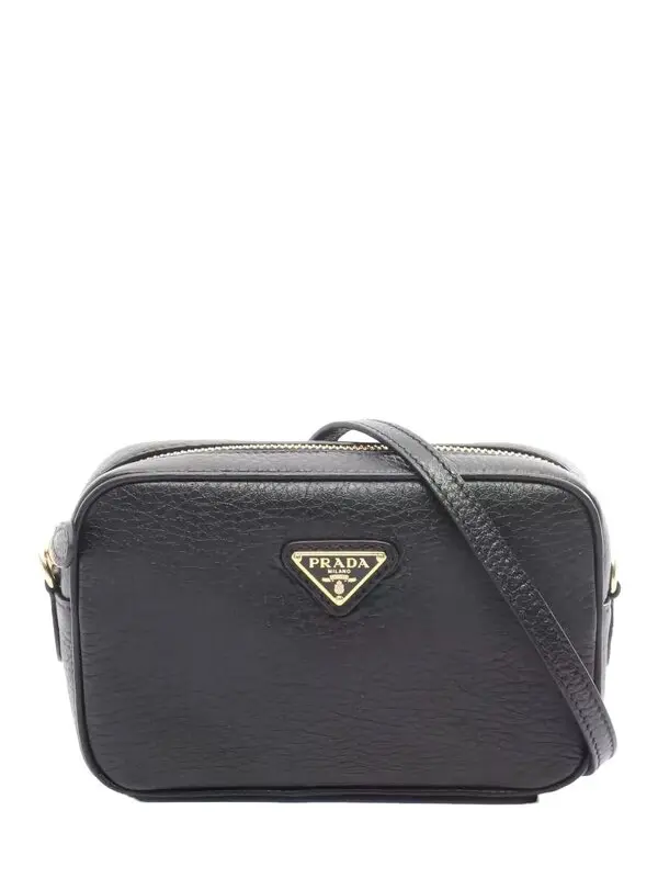 Prada 2020's Triangle Logo Shoulder Bag - Black