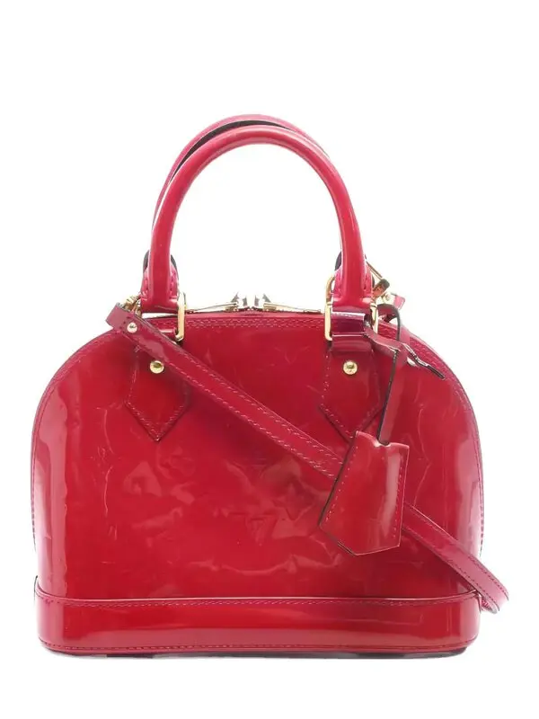 LOUIS VUITTON 2013 Monogram Vernis Alma Bb Tote Bag - Red