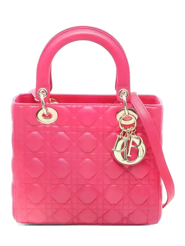 Dior 1993 Canage Leather Handbag - Pink
