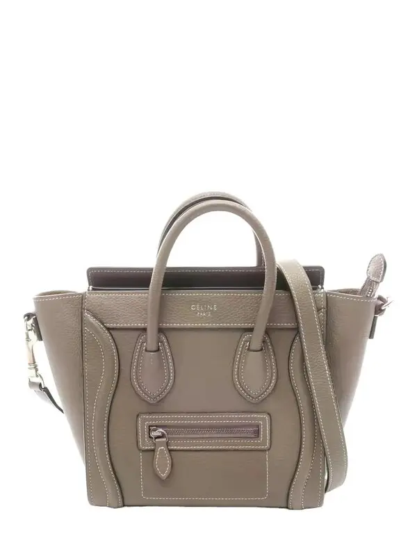 Celine 2010s Nano Luggage Leather Handbag - Neutrals