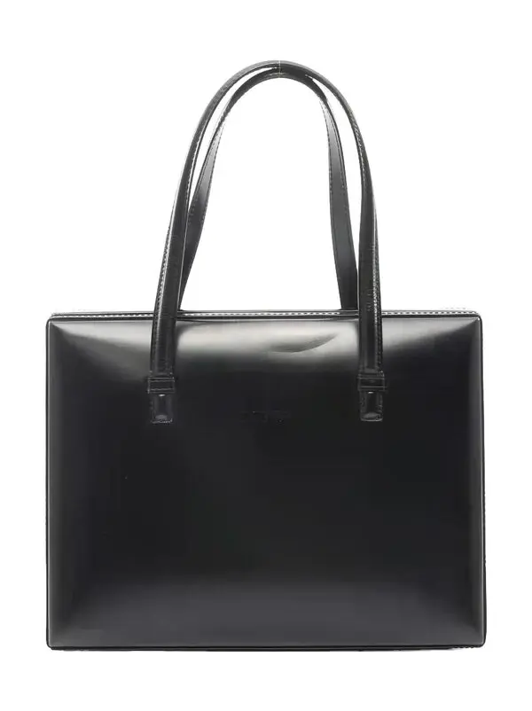Loewe 2010s Embossed Logo Tote Bag - Black