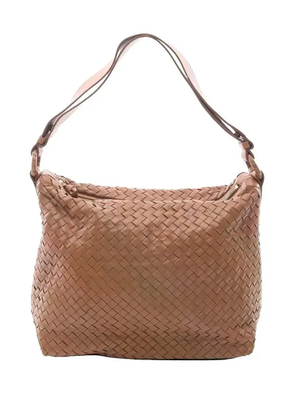 Bottega Veneta 2000s Intrecciato Leather Shoulder Bag - Brown