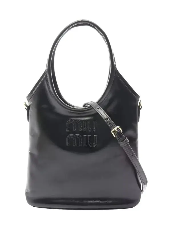 Miu Miu 1920s Ivy Leather Tote Bag - Black