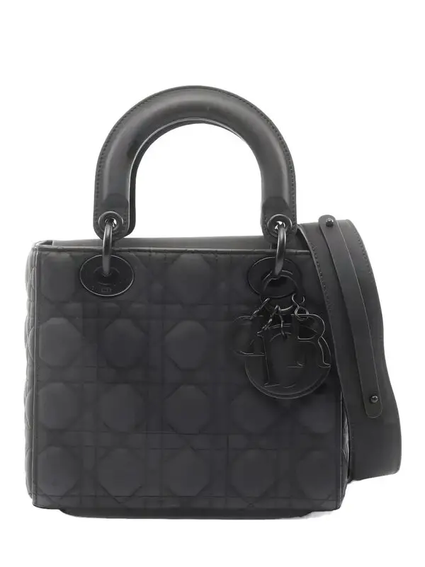 Dior 10s Lady Quilted Shoulder Bag - Black