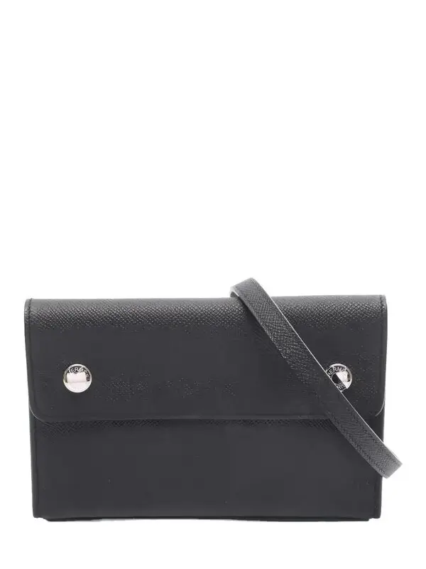 Hermès 2024 Engraved Leather Crossbody Bag - Black