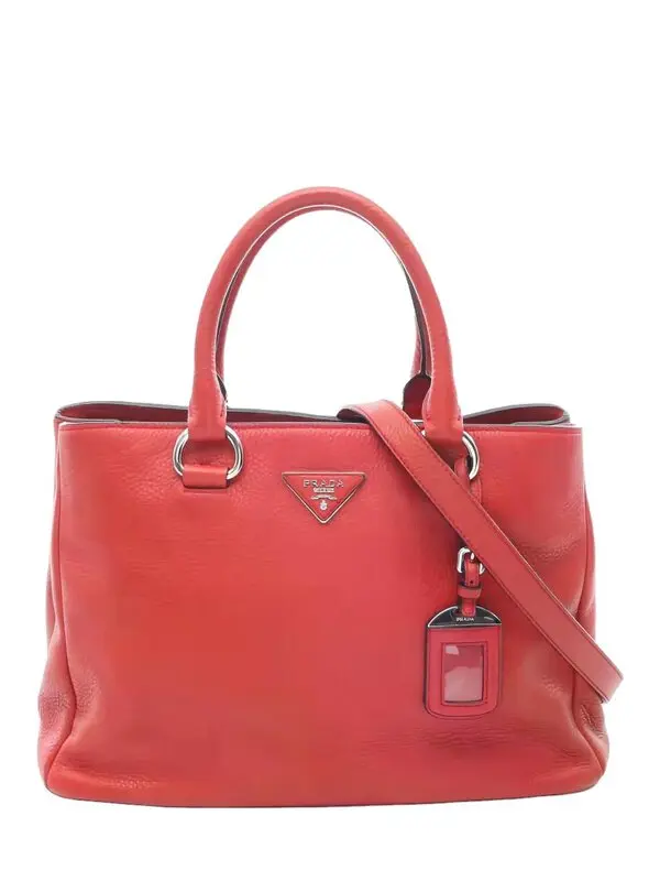 Prada 2000s Grained-leather Tote Bag - Red
