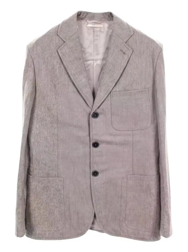 Hermès Tailored Wool Jacket With Notched Lapel And Flap Pockets - Neutrals