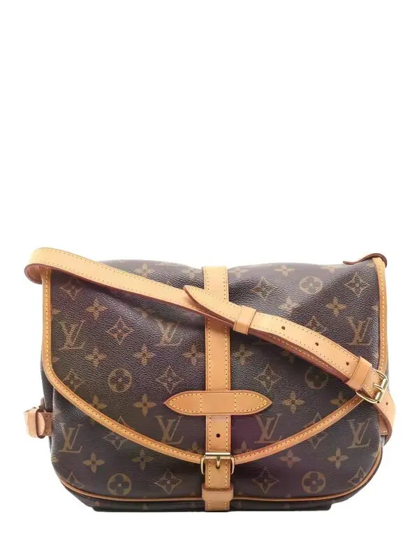 LOUIS VUITTON 2008 30 Saumur Monogram Crossbody Bag - Brown