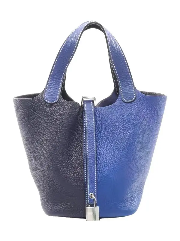 Hermès 2021 Kazak Pm Leather Tote Bag - Blue