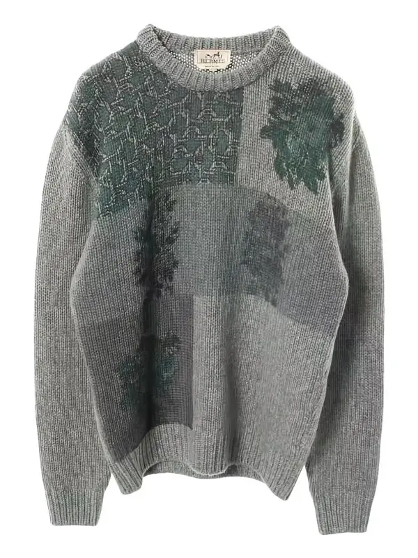 Hermès Patterned Crew-neck Sweater - Grey