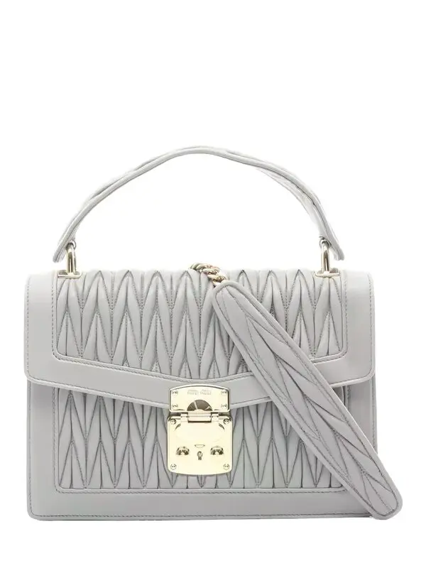 Miu Miu 2010s Matelassé Leather Crossbody Bag - Grey