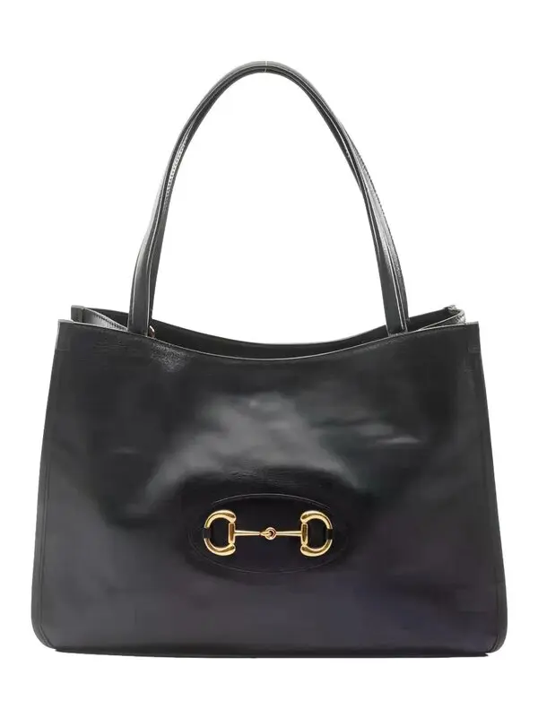 Gucci 2010s Horsebit Leather Tote - Black