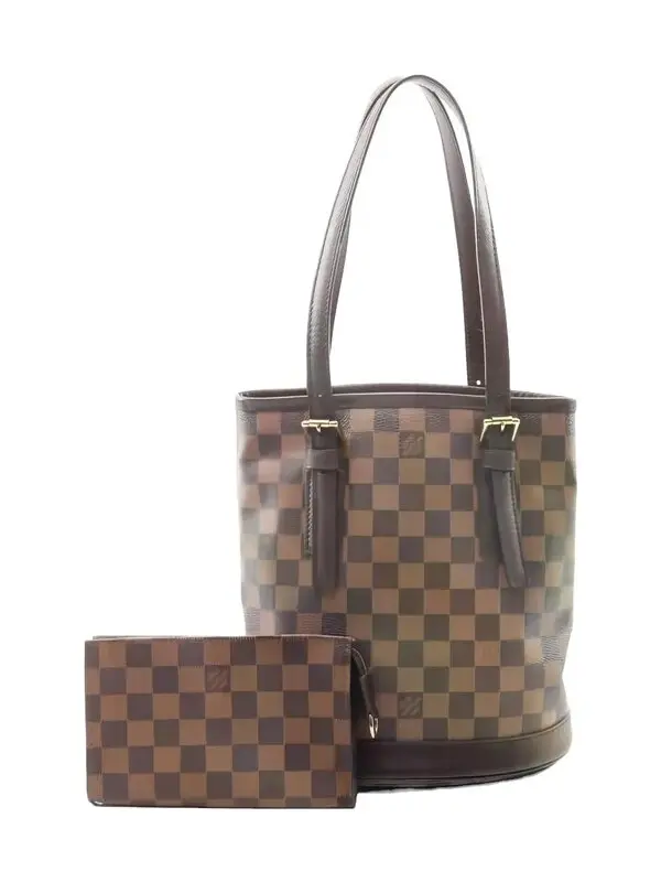 LOUIS VUITTON 1998 Damier Ebene Bucket Bag - Brown