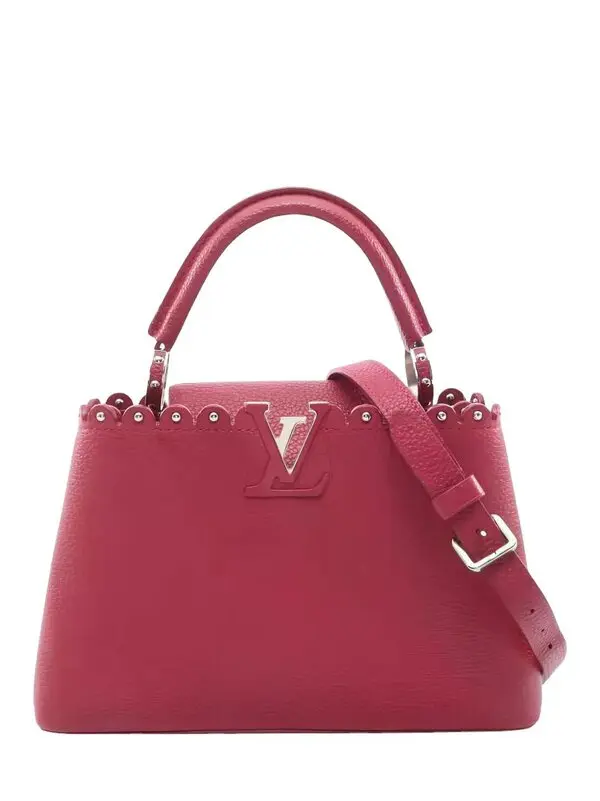 LOUIS VUITTON Capucines Bb Leather Tote - Red
