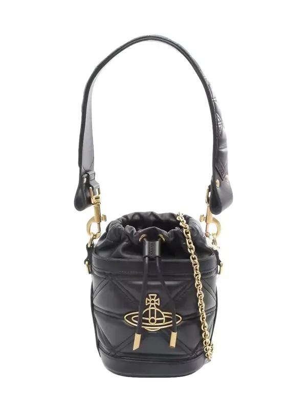 VIVIENNE WESTWOOD 2020s Small Kitty Quilted Bucket Bag - Black