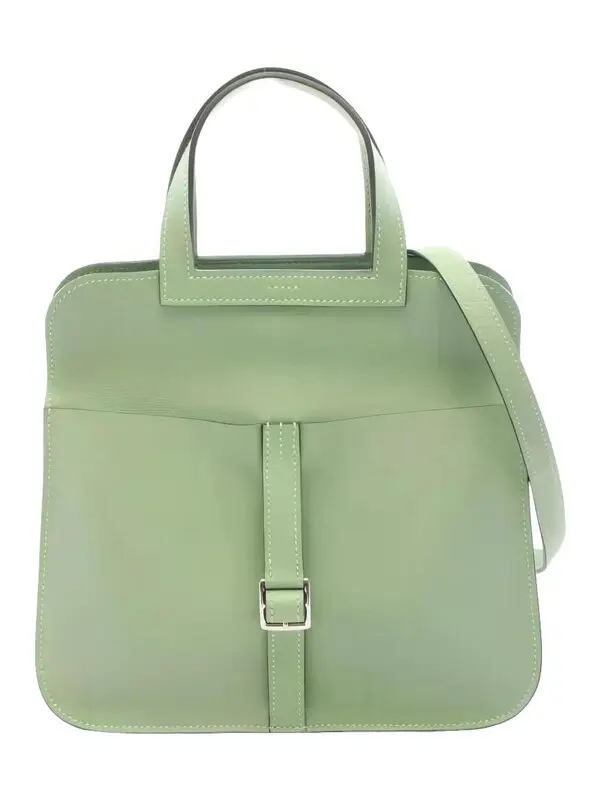 Hermès 2022 25 Arzan Leather Tote - Green