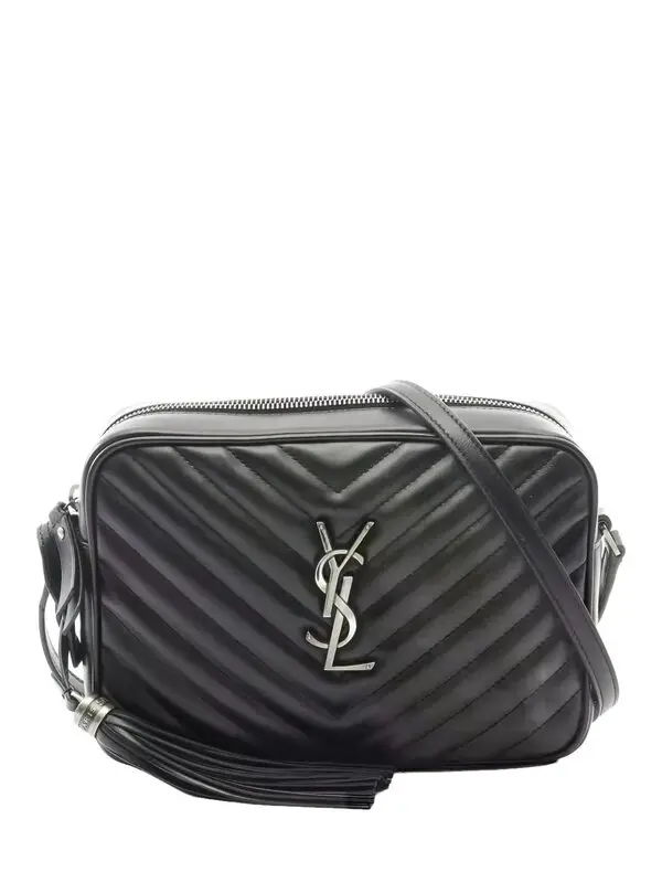 Saint Laurent Lou Chevron Leather Camera Bag - Black