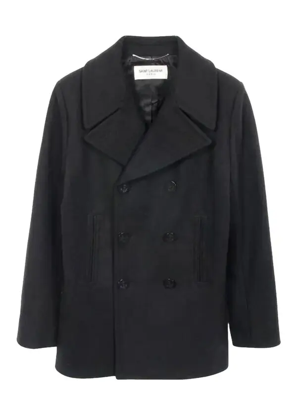Saint Laurent 2010s Double-breasted Coat - Black