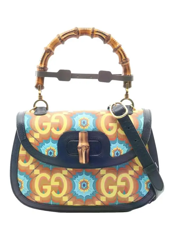 Gucci 1947 Gg-logo Bamboo Handbag - Blue