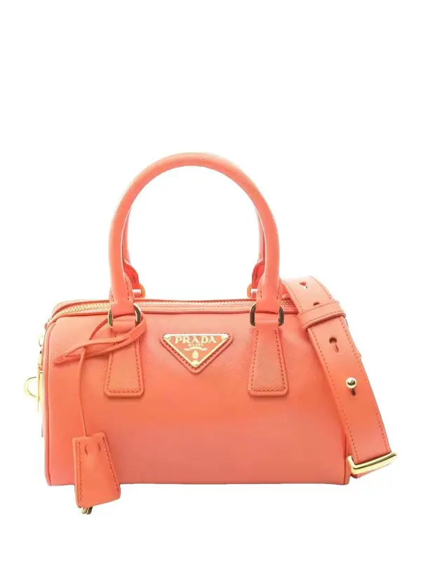 Prada Saffiano Leather Tote Bag - Orange