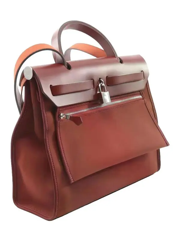 Hermès 2019 Herbag Zip Pm Two-way Tote Bag - Red