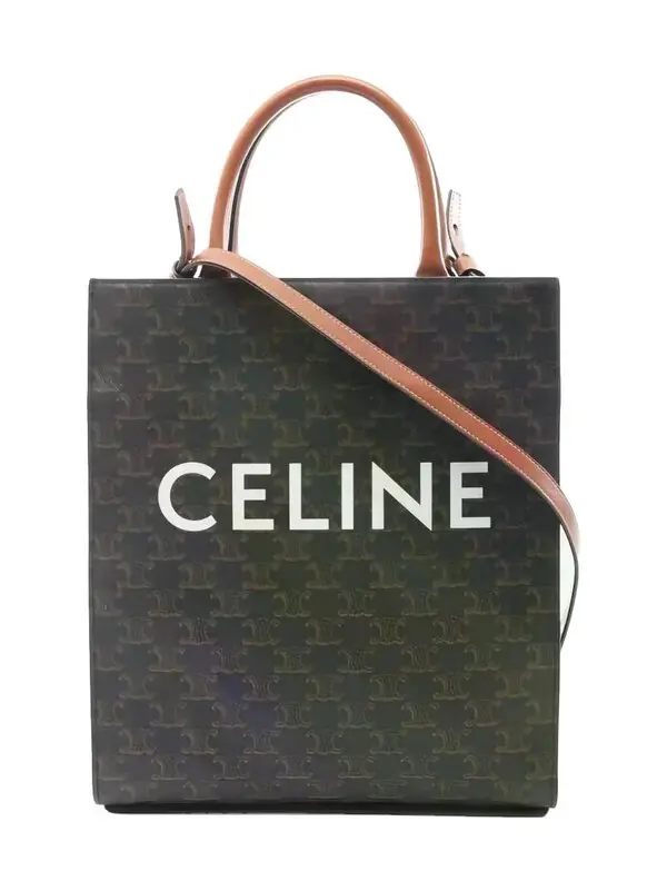 Celine 1915 Medium Logo Handbag Tote Bag - Brown
