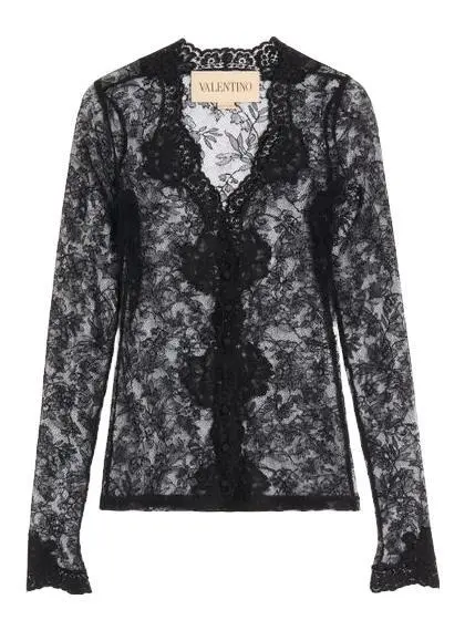 Valentino Garavani Stretch Lace Cardigan - Black