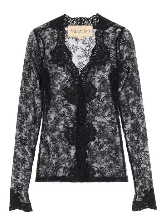 Valentino Garavani Stretch Lace Cardigan - Black