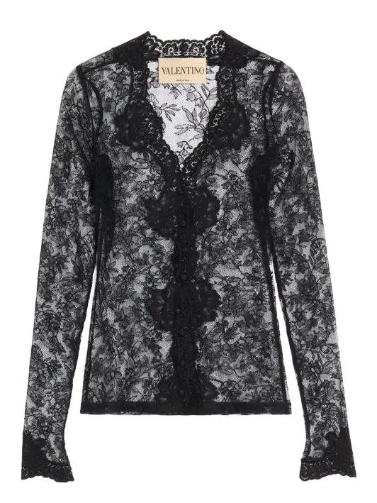 Valentino Garavani Stretch Lace Cardigan - Black