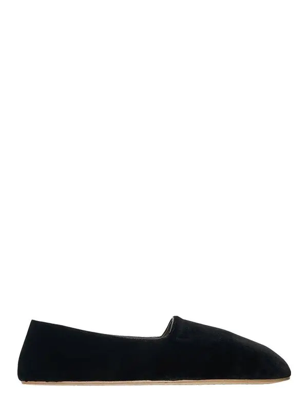 THE ROW Ponti Velvet Slippers - Black