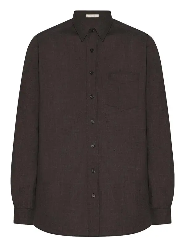 THE ROW Kardiff Shirt - Dark Brown