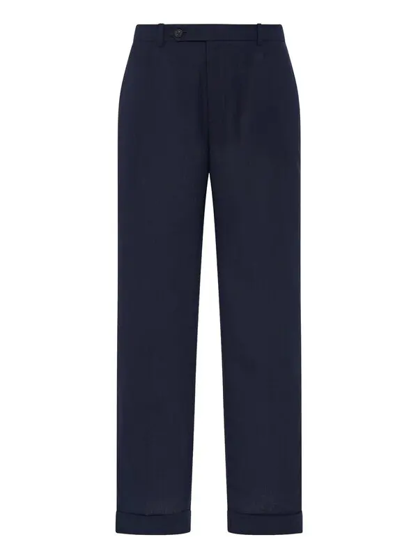 THE ROW Seth Virgin Wool Pant - Navy