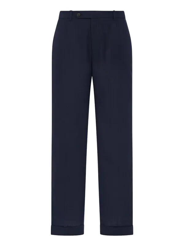 THE ROW Seth Virgin Wool Pant - Navy