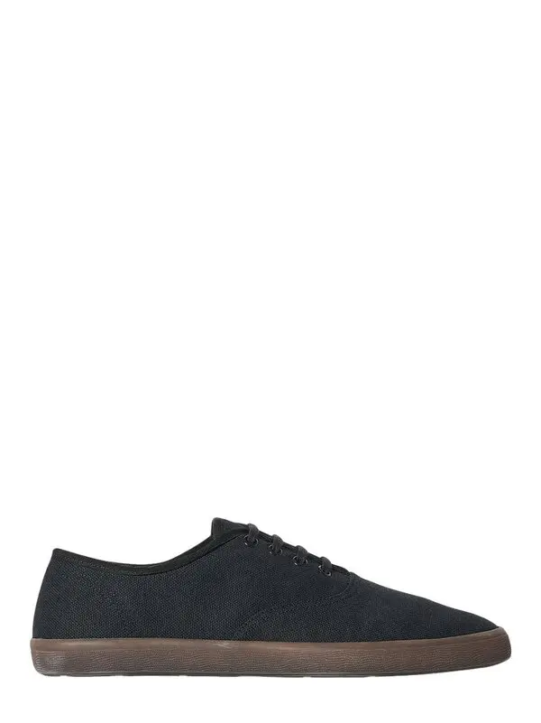 THE ROW Fynn Cotton Sneakers - Black / Smoked Brown