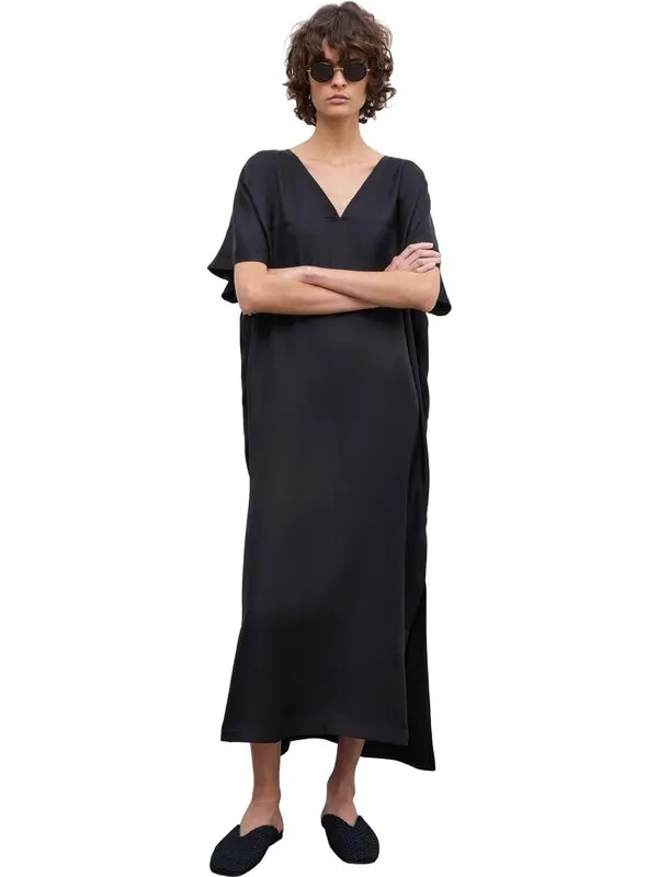 HOUSE OF DAGMAR Silk Kaftan - Black