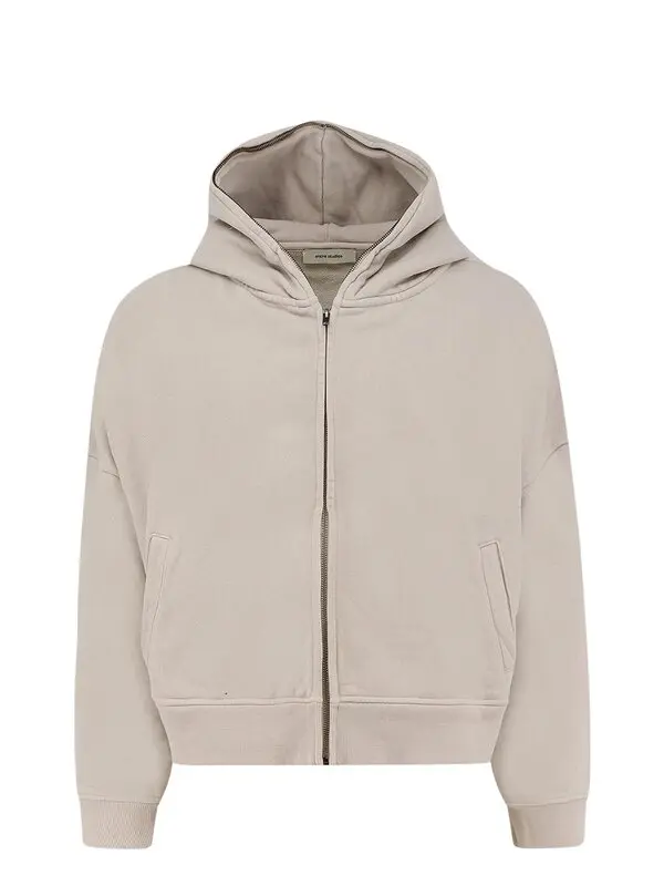 ENTIRE STUDIOS Eternal Zip Cotton Sweatshirt - Beige