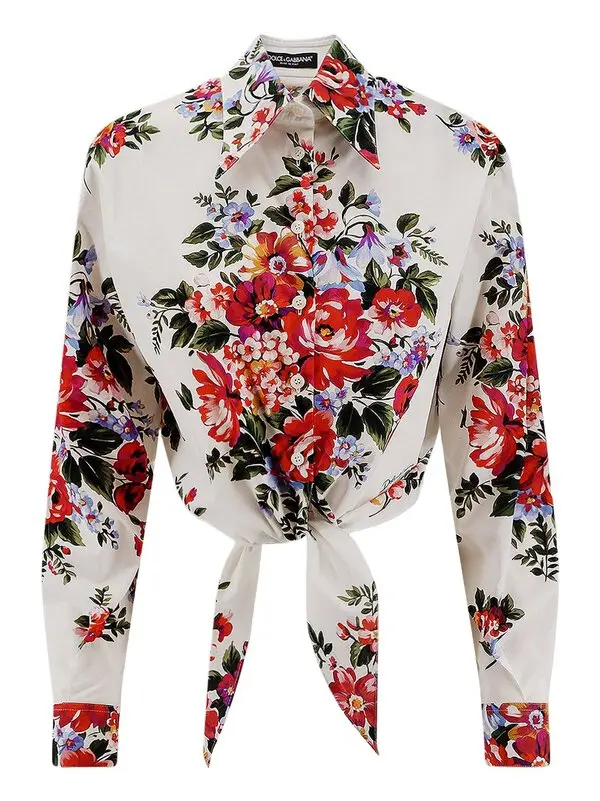 Dolce & Gabbana Printed Cotton Shirt - White