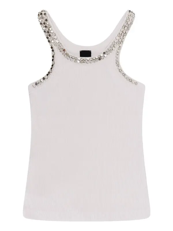 Pinko Coriandoli Cotton Tank Top - White