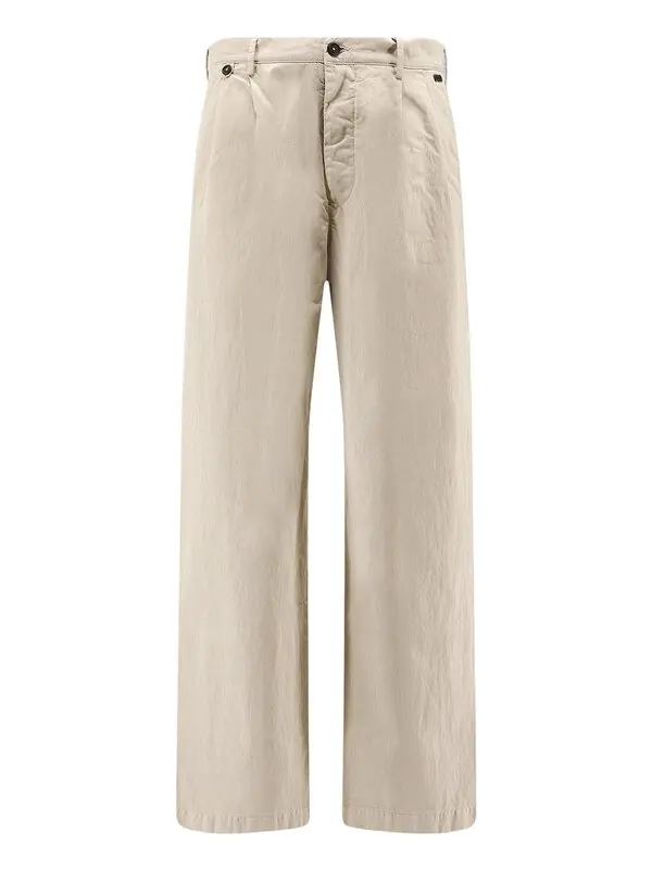 MASSIMO OSTI STUDIO Cotton Nylon Straight Leg Trousers - Beige