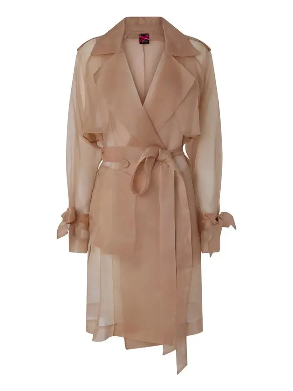 Pinko Cocco Silk Organza Trench - Pink