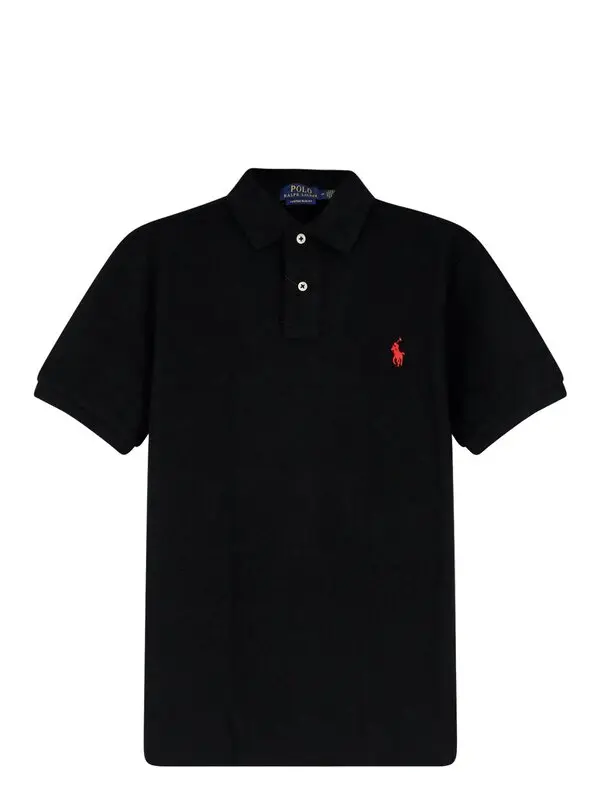 Polo Ralph Lauren Cotton Polo Shirt With Embroidered Logo - Black