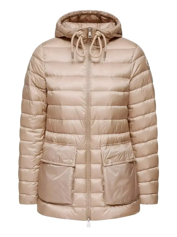 Moncler Jasmin Hooded Down Jacket - Beige