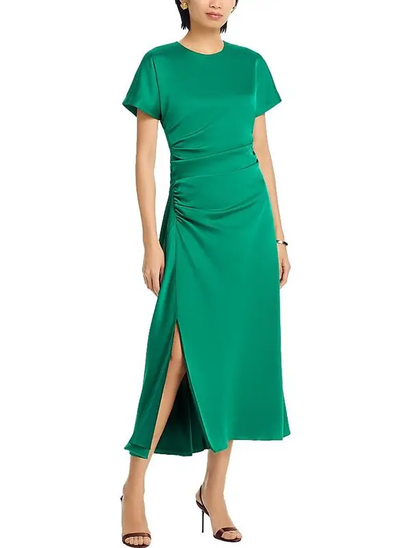 Simkhai Marabella Short Sleeve Draped Midi Dress - Kelly Green