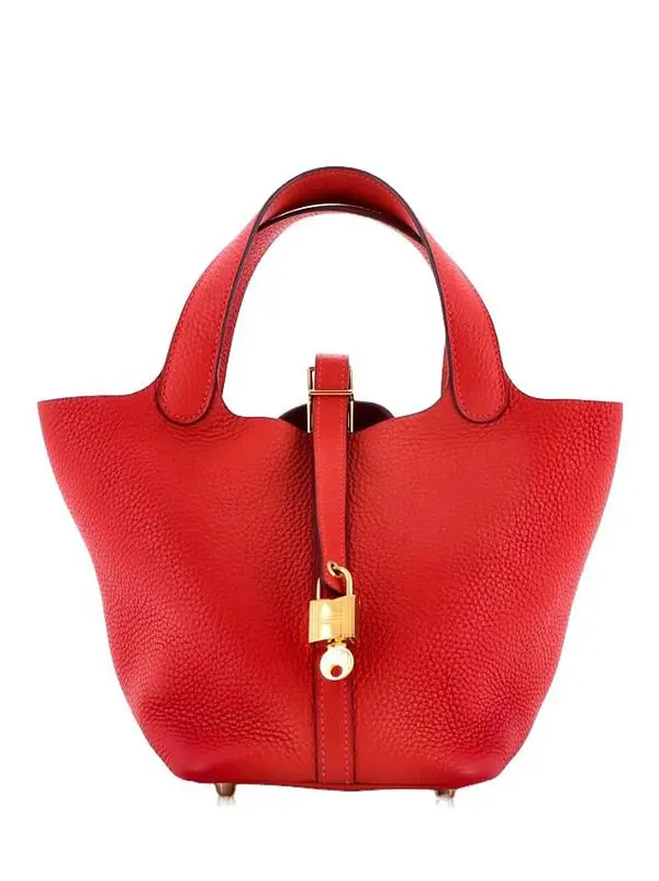 HERMES Pm Picotin Lock Bag Clemence - Red
