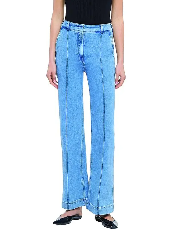 Another Tomorrow High-waisted Denim Trouser - Light Blue
