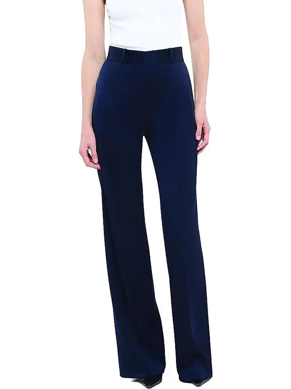 Another Tomorrow Wide Leg Suit Pant - Navy