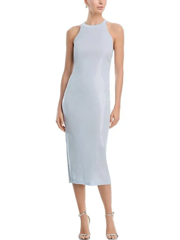 Aqua Sequined Bodycon Dress Exclusive - Light Blue