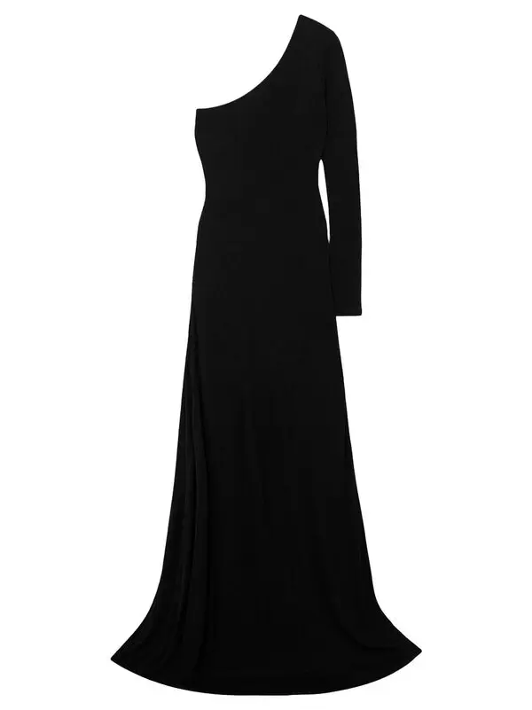 Staud Serena One-sleeve Stretch-jersey Gown - Black