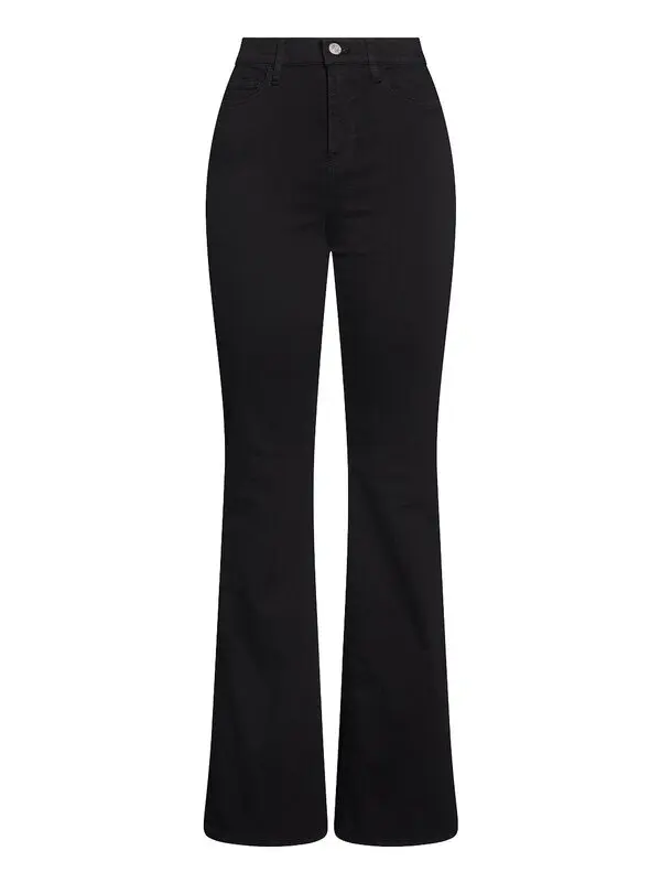 FRAME Le High Flare High-rise Jeans - Black