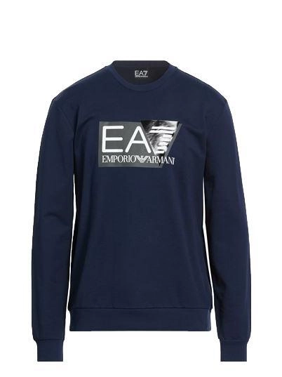 EA7 Sweatshirt In Cotton And Elastane - Blue